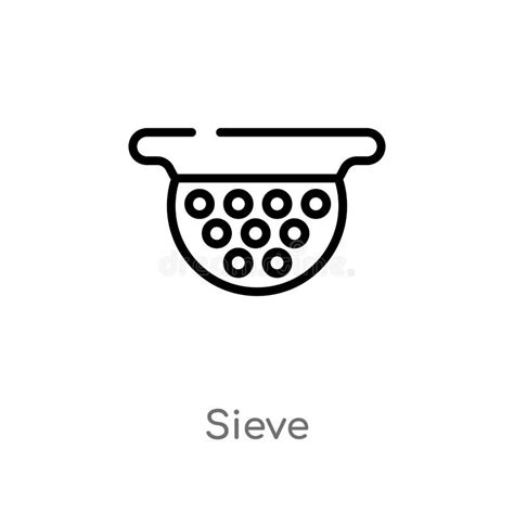 Outline Sieve Vector Icon Isolated Black Simple Line Element Illustration From Drinks Concept