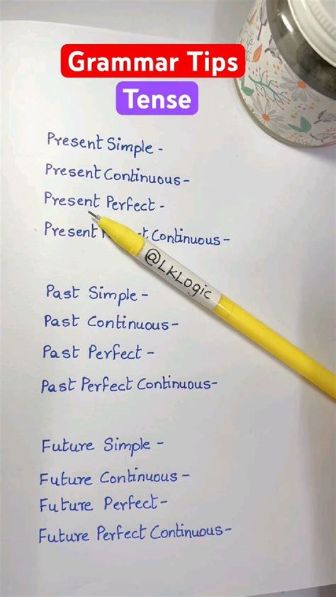 English Grammar Tenses Chart Artofit