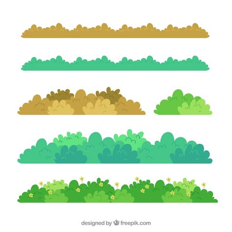Premium Vector Collection Of Border Grass In Different Colors