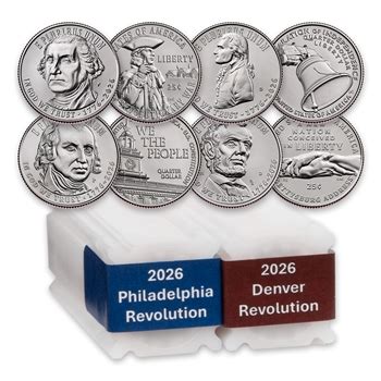 1776 2026 Quarter Set P And D Roll Revolutionary Easypay 2