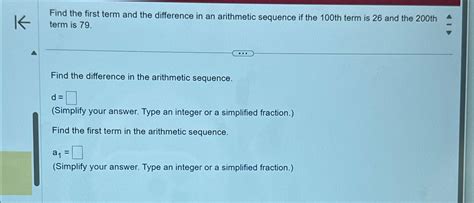 Solved Find The First Term And The Difference In An