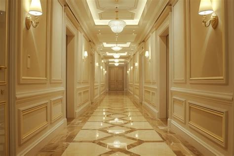 Classical Corridor Interior Premium Ai Generated Image