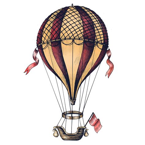 Hand Drawn Hot Air Balloon Royalty Free Stock Illustration 411035
