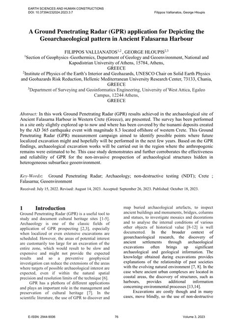 Pdf A Ground Penetrating Radar Gpr Application For Depicting The Geoarchaeological Pattern