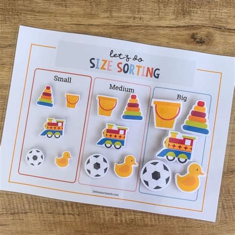 Sorting Size Activity Etsy