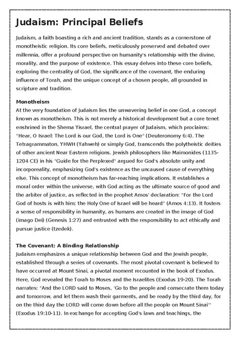 2 Judaism Principal Beliefs Judaism Principal Beliefs Judaism A