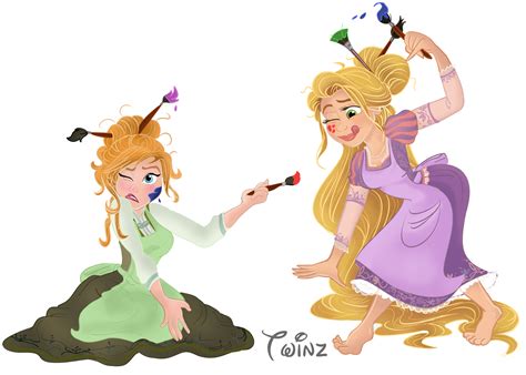 Art Time Rapunzel And Anna By Wiccatwolf On Deviantart