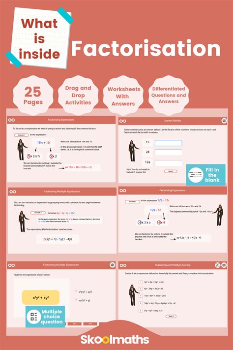 Factorisation Year 8 Interactive Lesson And Activities Teaching Resources