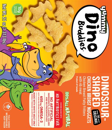 Yummy Dino Buddies Breaded Dinosaur Shaped Chicken Breast Nuggets Planogram Back