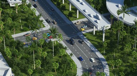 Connectable Highway Road Elements Crossroads Junction 3d Model 59
