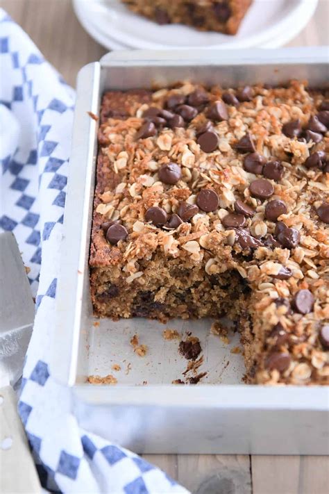 Banana Oat Chocolate Chip Snack Cake Recipe Snack Cake Banana