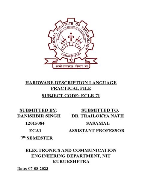 Hdl Practical File Pdf