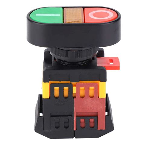 Walfront Push Button Switch Double Nonc Momentary 220v With Led Light On Off Red Or Green
