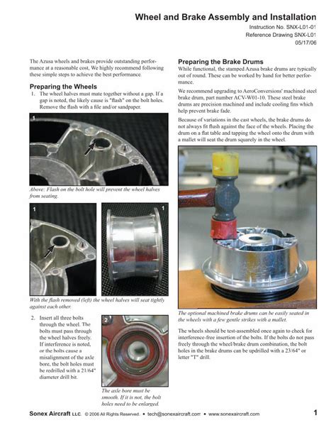 Pdf L01 01 Wheel And Brake Install Sonex · Pdf Filesonex Aircraft
