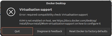 Docker Virtualization Support Kvm Is Not Enabled On Host Ask Ubuntu
