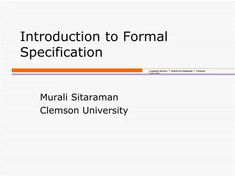 ppt introduction to formal specification powerpoint presentation