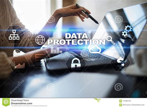 Data Protection Cyber Security Information Safety And Encryption Internet Technology And