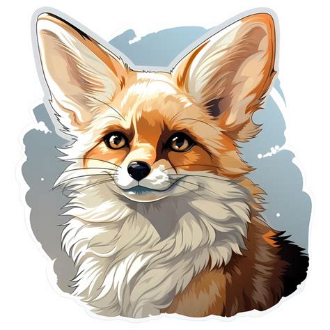 Premium Photo A Picture Of A Fox With A White Nose And A Blue Background
