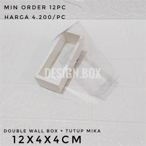 Jual Double Wall Mika 12x4x4cm Putih Packaging Macaron Kemasan