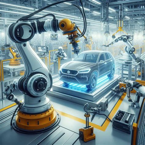 Robotic Arm Assembling Microchip Stock Image Image Of Electronics