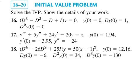 Solved Initial Value Problem Solve The Ivp Show The Details