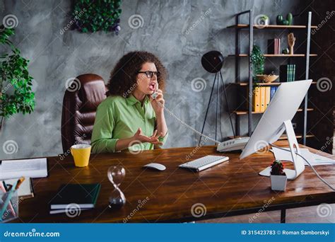 Photo Of Mad Crazy Furious Woman Shouting Loud Conflict With Partners