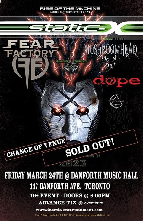 Static X Rise Of The Machine 2023 Sold Out Tickets Inertia
