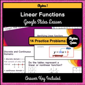 Linear Functions Google Slides Lesson By Algebra Queen TPT