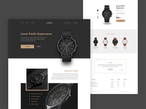Wrist Watch Landing Page Web Design Inspiration Website Design Layout Landing Page Design