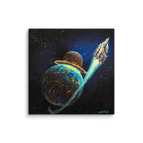 Planet Collision Canvas Print Space Art By Christopher Doll
