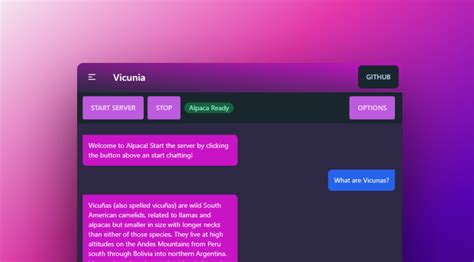 github eliasvincent vicunia a chat gui for local alpaca language