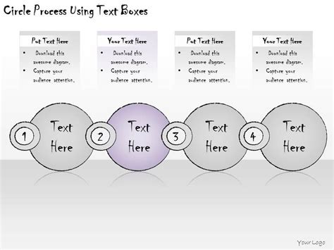 Business Ppt Diagram Circle Process Using Text Boxes Powerpoint Template Graphics