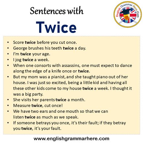 sentences with twice twice in a sentence in english sentences for