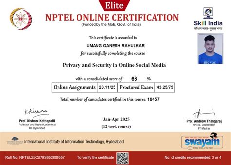Nptel Cybersecurity Privacymatters Iiithyderabad Socialmediasecurity Skillindia Swayam