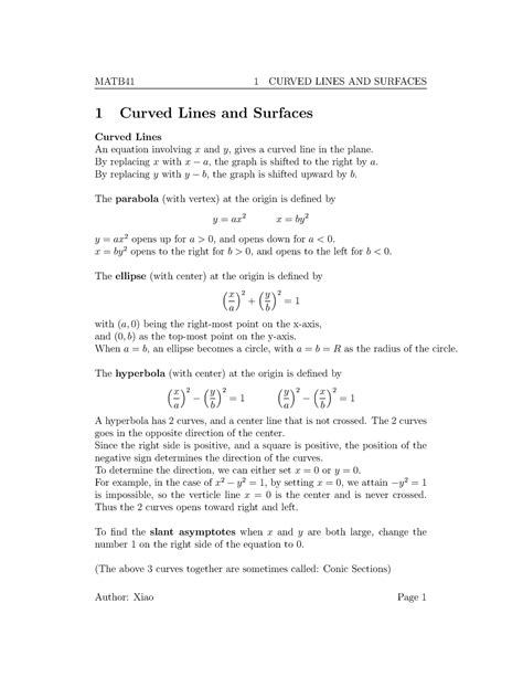 MATB Technique For Multivariable Calculus Lecture Note Week MATB CURVED LINES AND