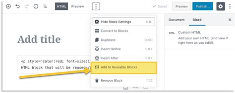 Block Editor How To Create Reusable Blocks Knowledge Base Pair Networks
