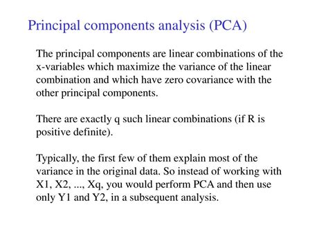 Ppt Some Multivariate Techniques Principal Components Analysis Pca Factor Analysis Fa