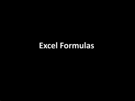 PPT Excel Formulas PowerPoint Presentation Free Download ID