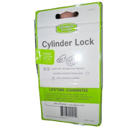 Extra Space Storage Cylinder Lock With 2 Tubular Keys Pick Resistant