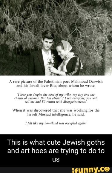 A Rare Picture Stinian Poet Mahmoud Darwish And His Rita About Whom He