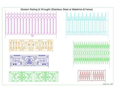 Modern Railing 008 Thousands Of Free Cad Blocks Modern Railing 008 Thousands Of Free Cad Blocks