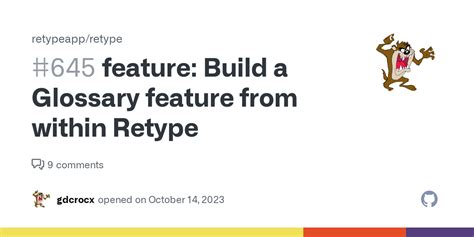 Feature Build A Glossary Feature From Within Retype · Issue 645