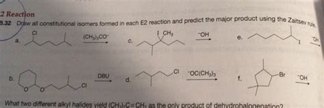 Solved Draw All Constitutional Isomers Formed In Each E2
