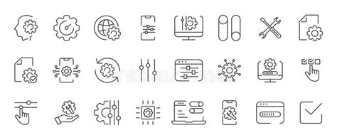 Setup And Setting Icons Collection Of Option Installation Tools Control Gear Operation