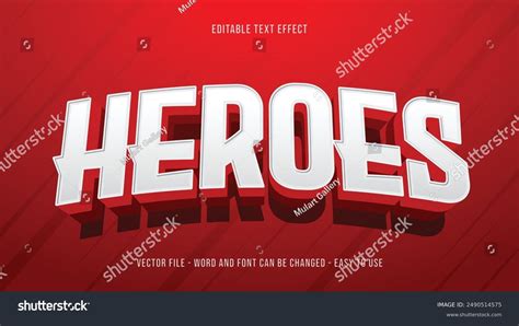Editable Super Heroes Text Effect Stock Vector Royalty Free