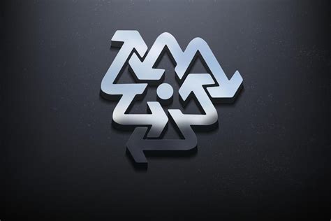 Recycle 3d Logo Design Shiny Mockup Logo With Textured Wall Realistic