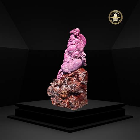 Di Lặc Tài Lộc Ruby Mộc Ngọc Gỗ Hóa Thạch Đá Phong Thủy
