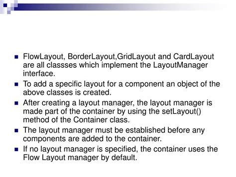 Ppt Enhancing Java Ui With Layout Managers A Comprehensive Guide Powerpoint Presentation Id