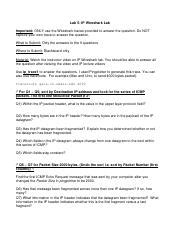Lab5 IP Wireshark Pdf Lab 5 IP Wireshark Lab Important ONLY Use The Wireshark Traces