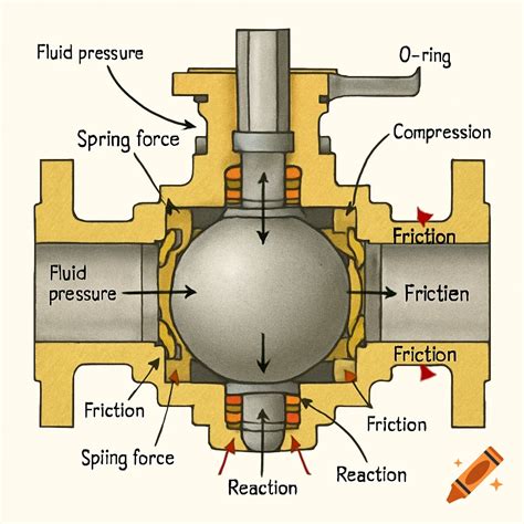 A Detailed Cross Sectional Schematic Diagram Of A Trunnion Mounted Ball
